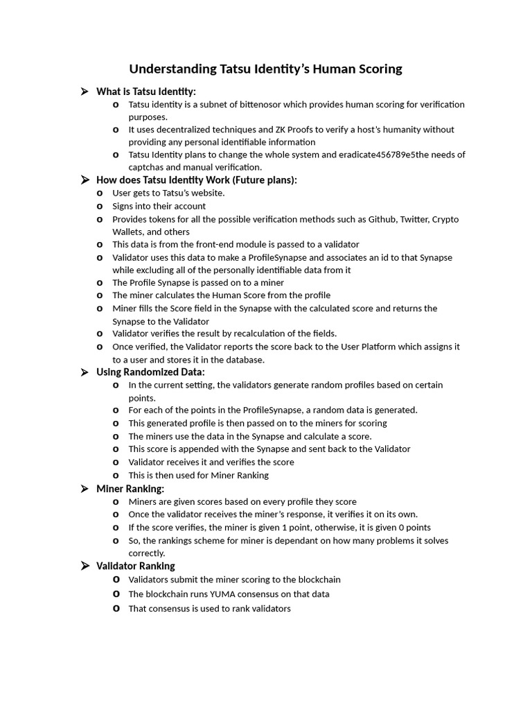 Tatsu Identity: Human Scoring Explained | PDF