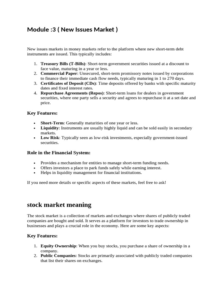 New Issues Markets | PDF | Stocks | Securities (Finance)