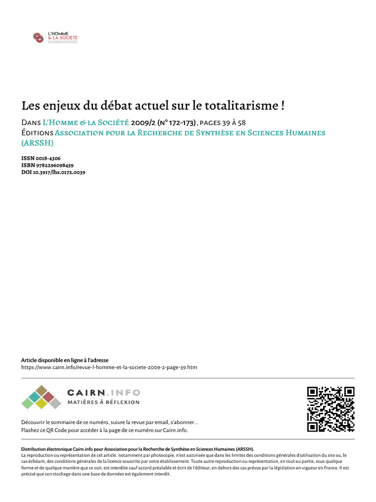 Débat actuel sur le totalitarisme | PDF | Totalitarisme | Fascisme