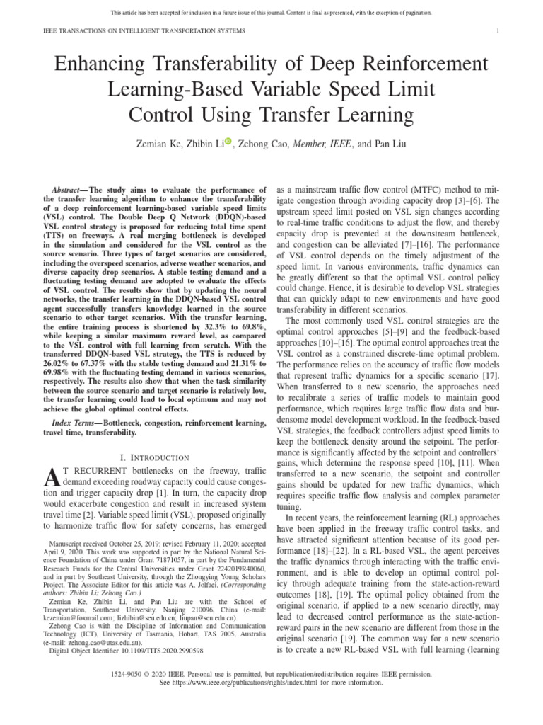 2020-Enhancing Transferability of Deep Reinforcement Learning-Based Variable Speed Limit Control ...