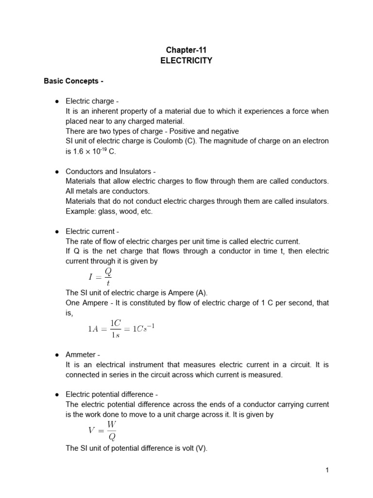 10 Phy Capsule-2 Electricity | PDF | Electrical Resistance And Conductance | Electric Current