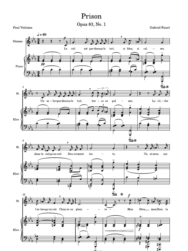 Fauré - Prison - Low Voice | PDF