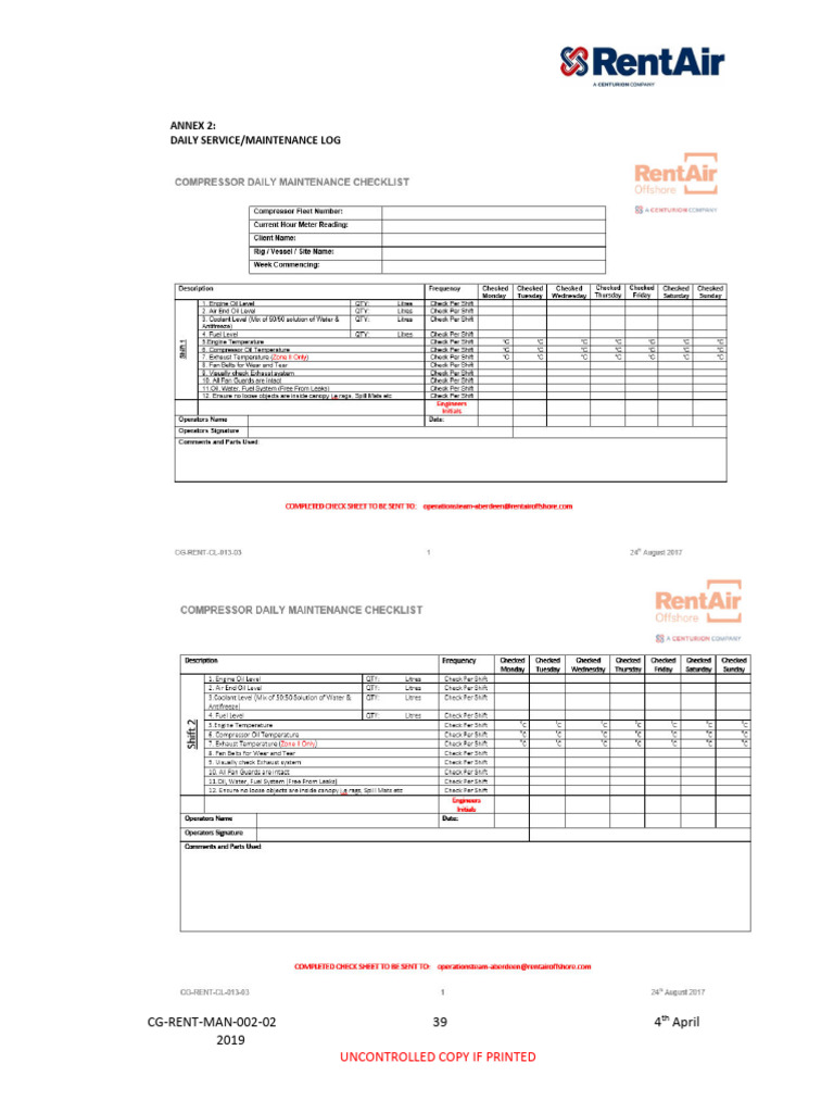 Compressor Checks - Clean Cut | PDF