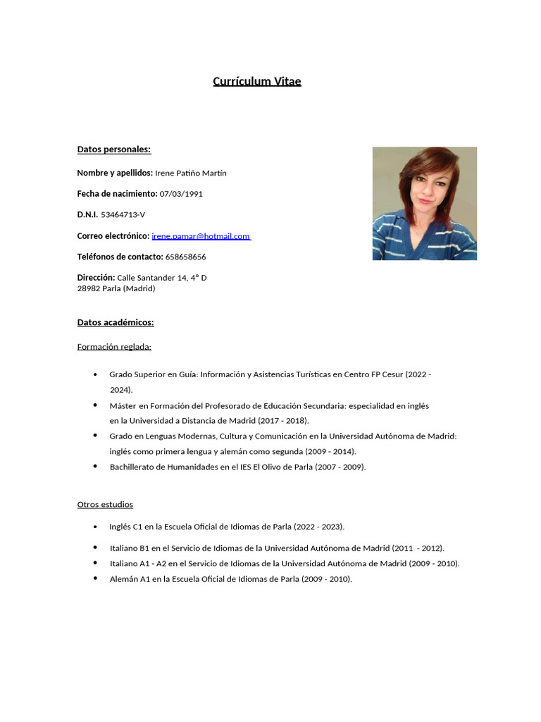 CV (Irene Patiño Martín) 3 | PDF