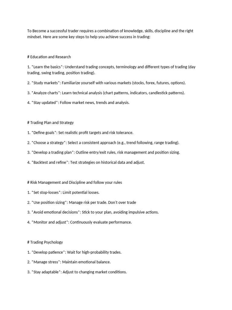 Becoming A Successful Trader | PDF