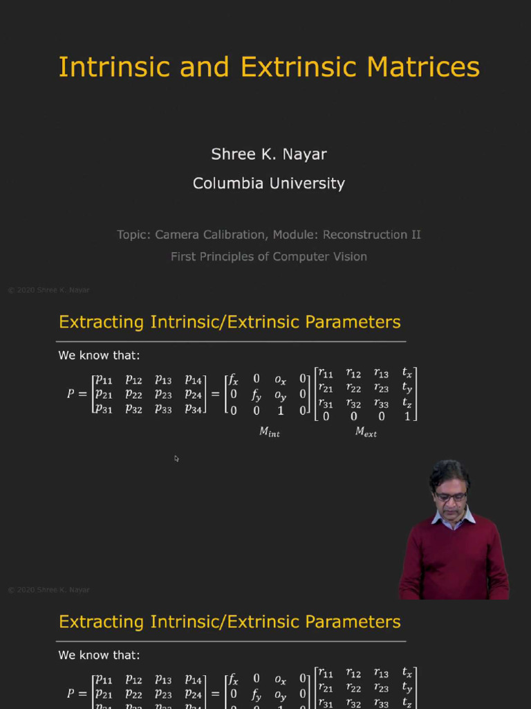04.intrinsic and Extrinsic Matrices - Camera Calibration | PDF