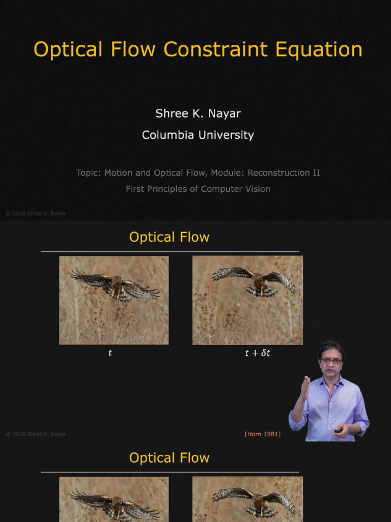 03.Optical Flow Constraint Equation _ Optical Flow | PDF