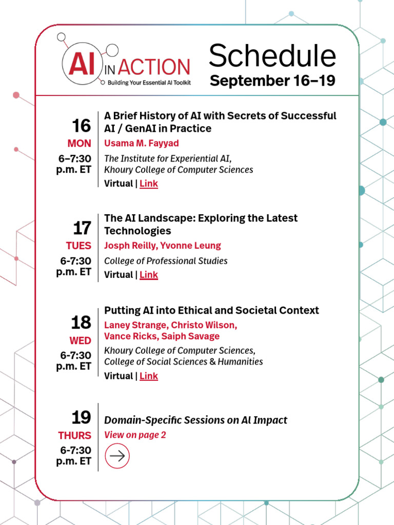 AI in Action Boot Camp Schedule 9.12 | PDF