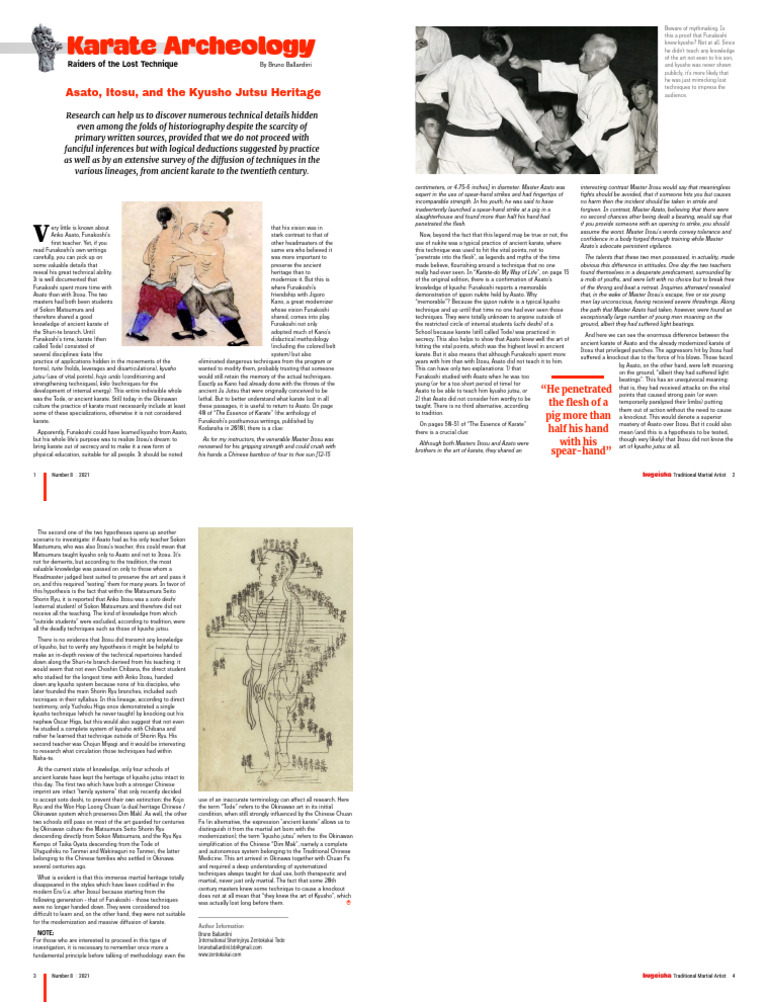 Asato Itosu and The Kyusho Jutsu Heritag | PDF | Karate | Asian Martial ...