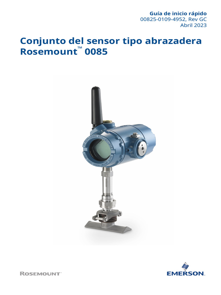 Guía de Inicio Rápido Conjunto Del Sensor Tipo Abrazadera Rosemount ...