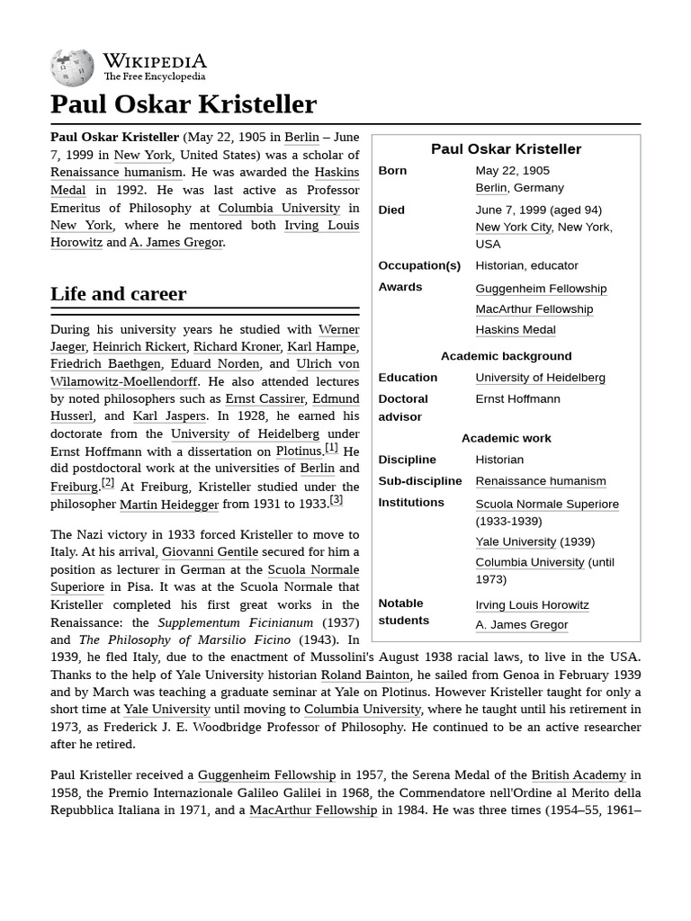 Paul_Oskar_Kristeller | PDF