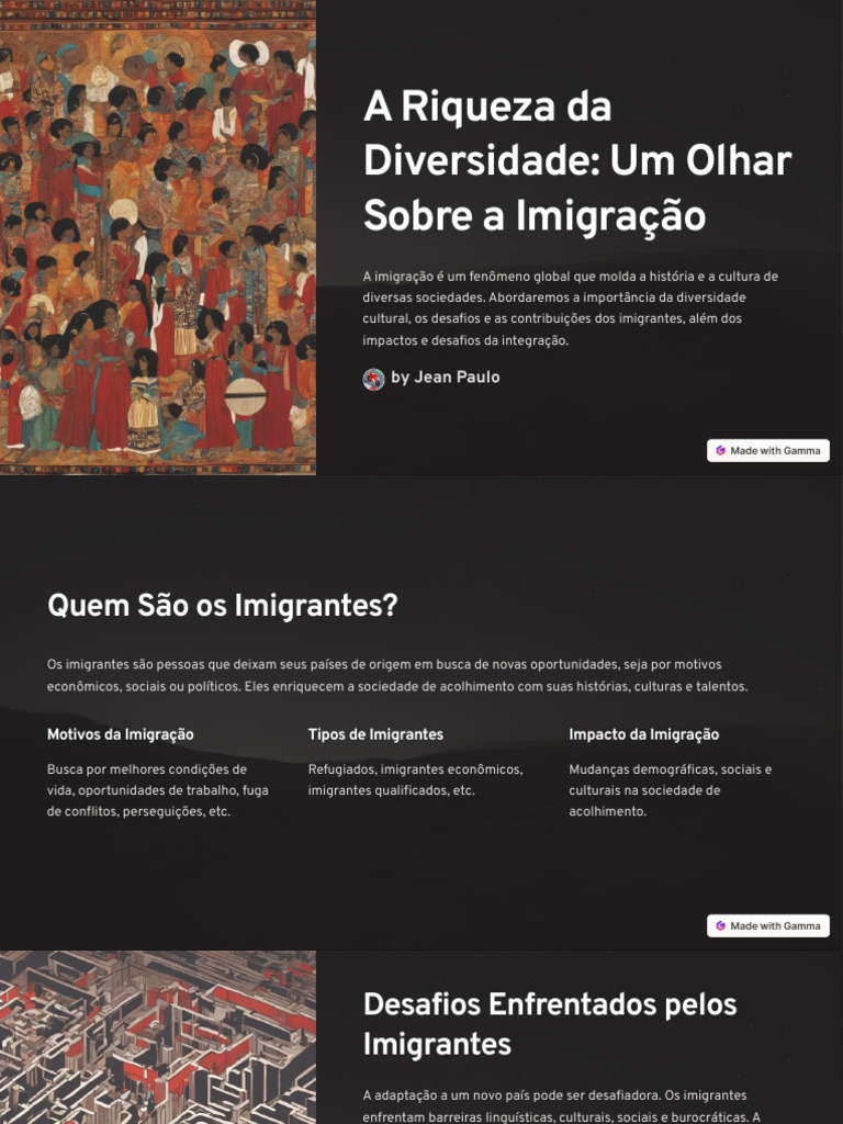 A Imigração e Sua Diversidade Cultural | PDF | Imigração | Exclusão social