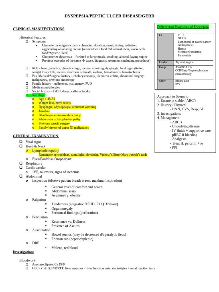Dyspepsia -PUD & GERD | PDF | Indigestion | Gastroesophageal Reflux Disease