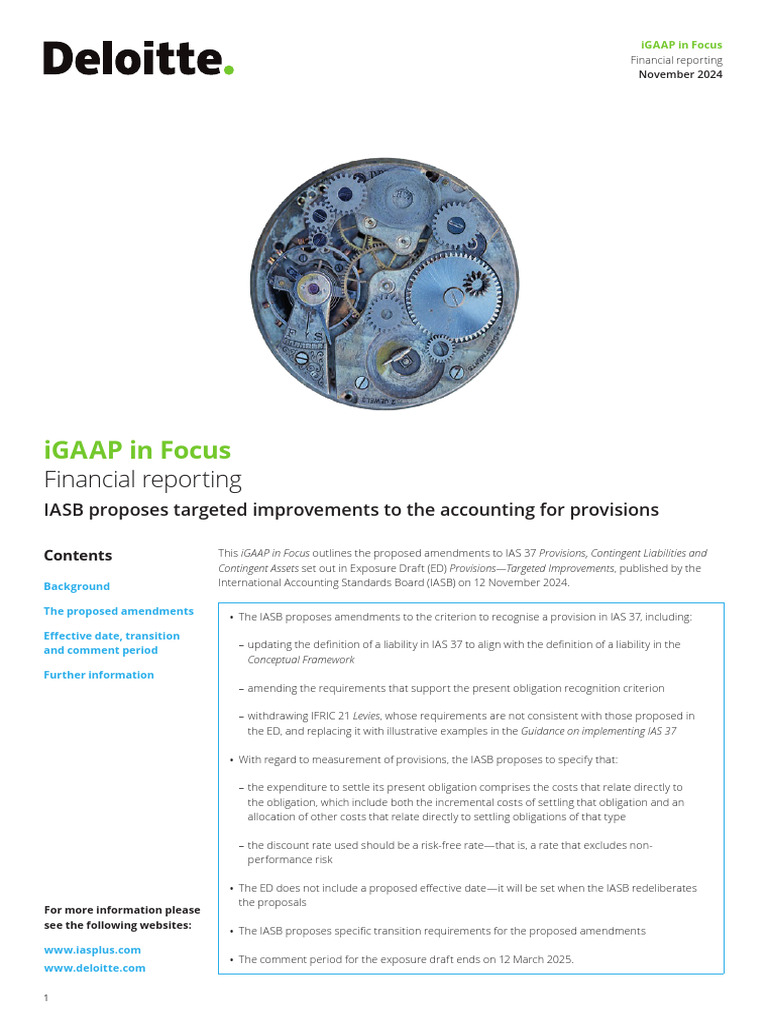 iGAAP in Focus - Provisions ED | PDF | International Financial ...