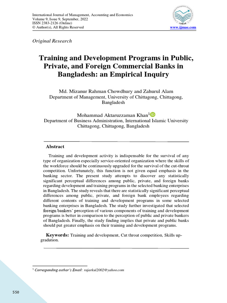 Training_and_Development_Programs_in_Pub | PDF | Banks | Employment