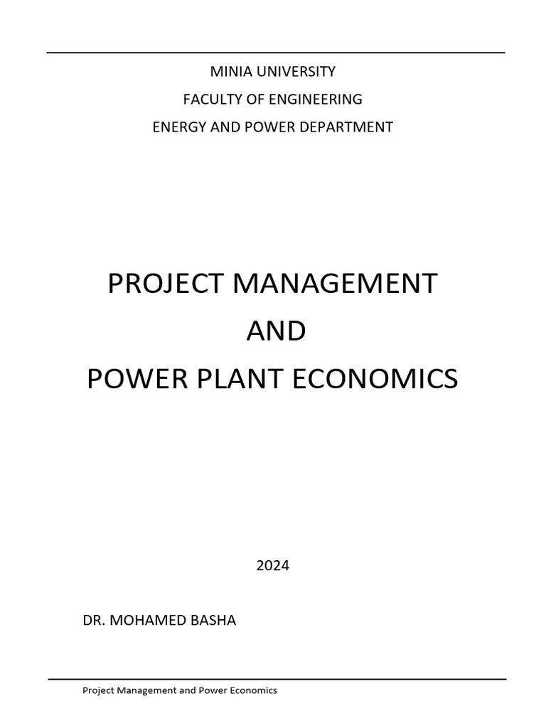Project Management & Power Economics Guide | PDF | Project Management ...