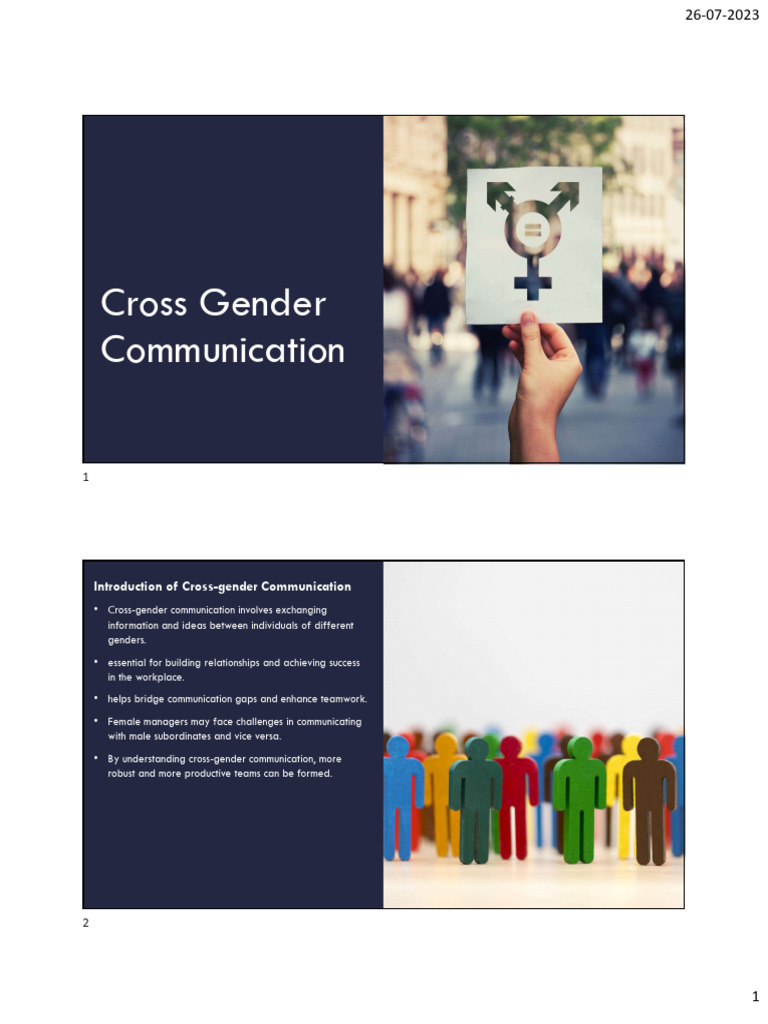 cross g comm | PDF | Communication | Gender