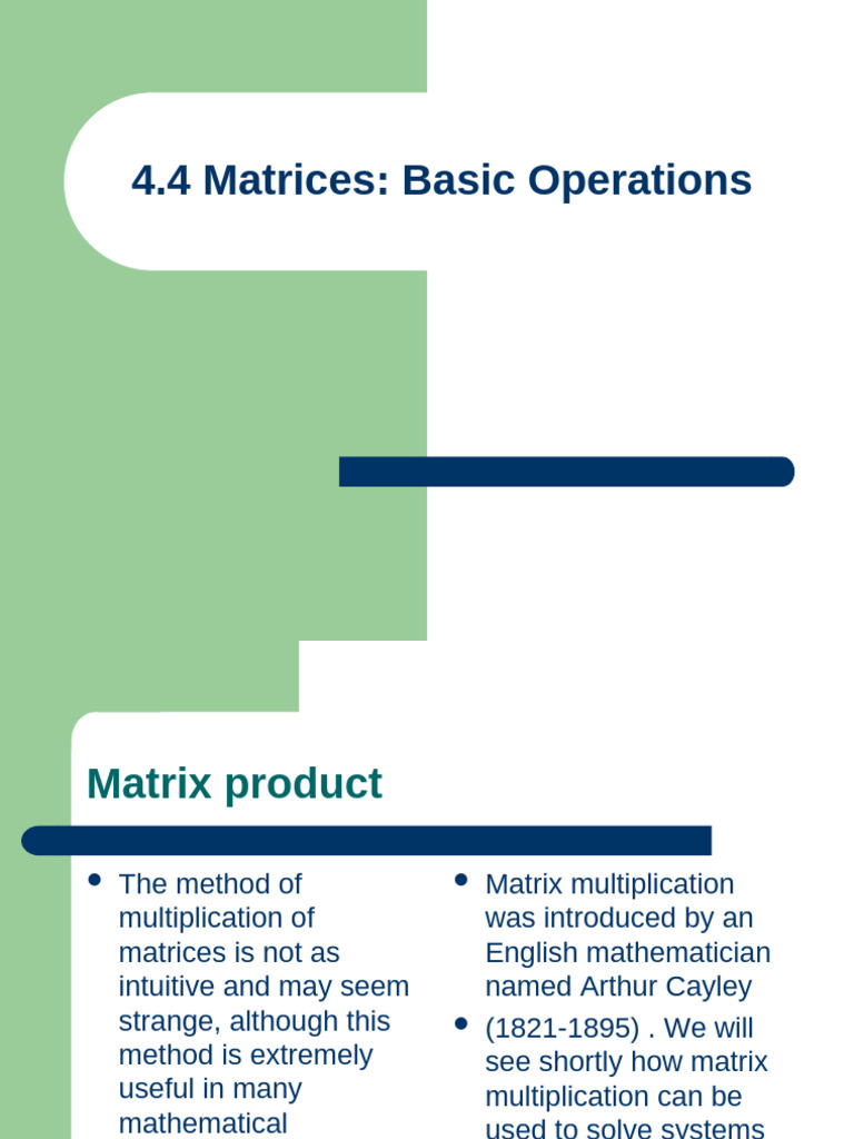 7_7-1_Matrices_ Basic Operations | PDF | Matrix (Mathematics ...