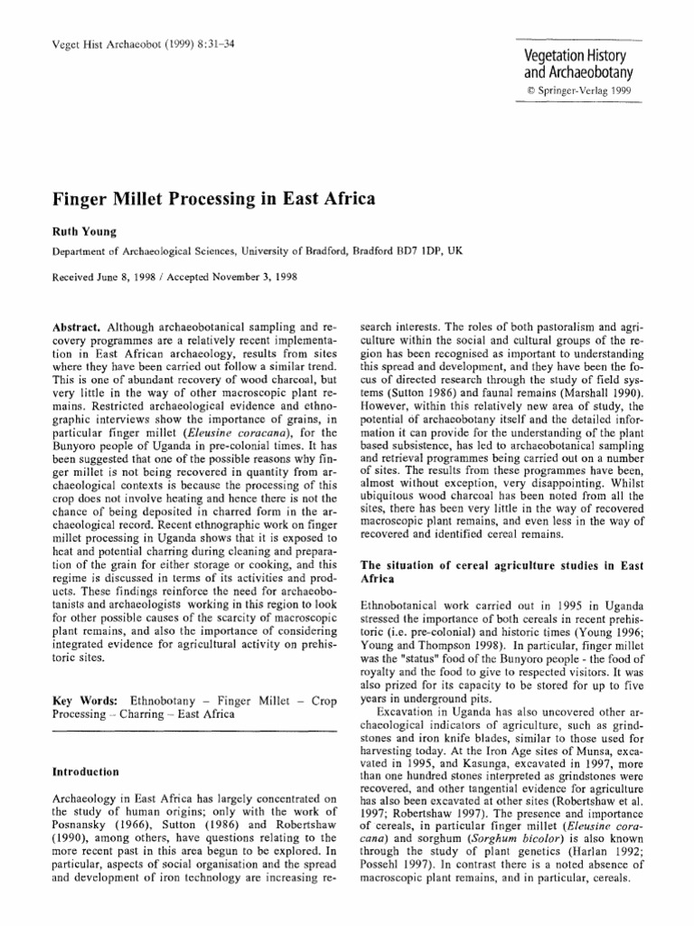 Finger_Millet_processing_in_East_Africa | PDF | Cereals | Crops