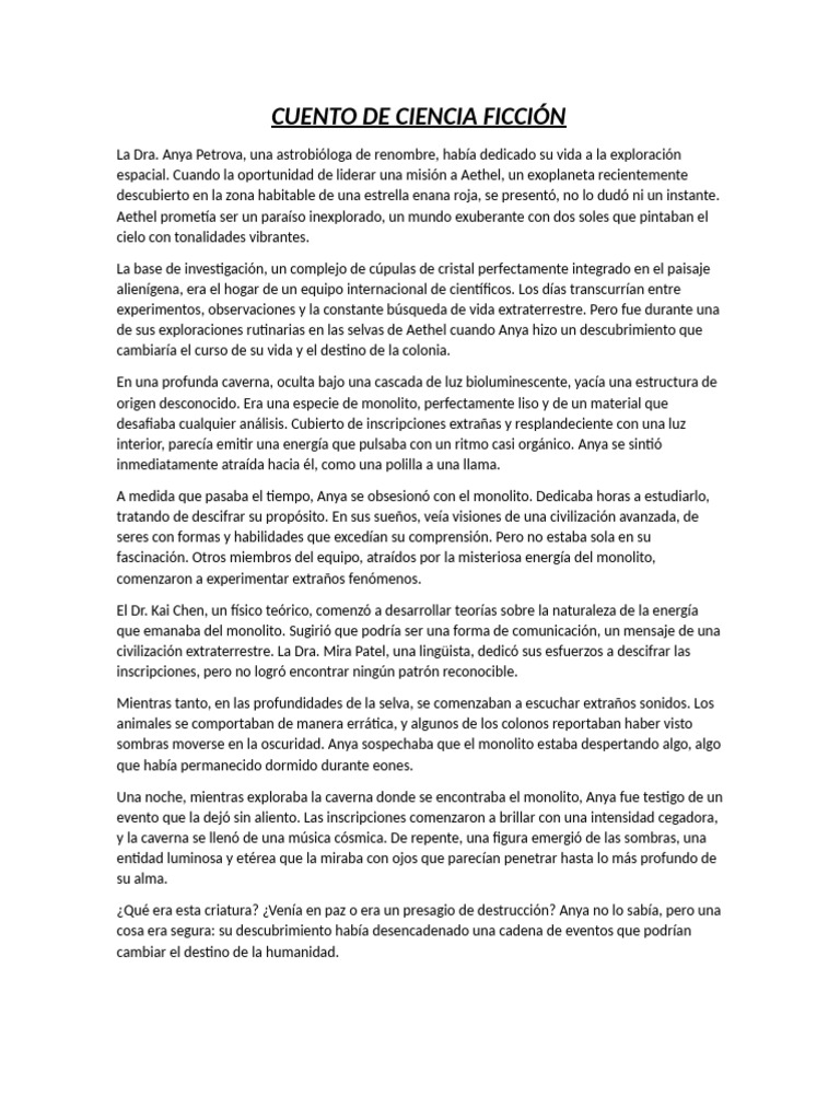 Cuento de Ciencia Ficción | PDF
