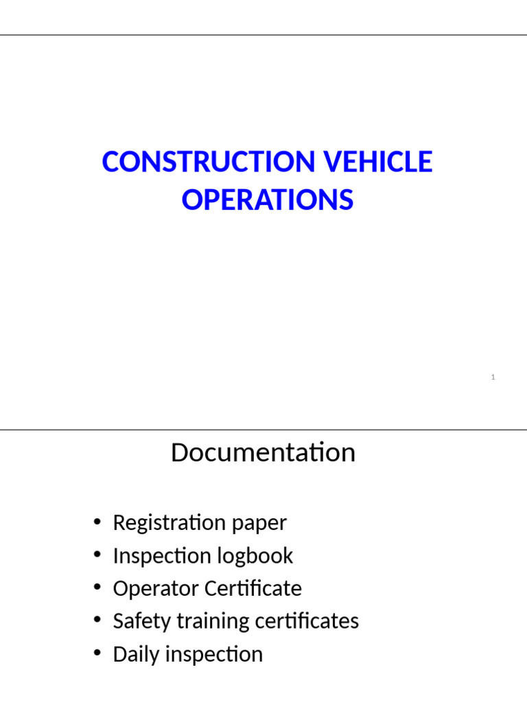 Construction Vehicle Safety Guidelines | PDF