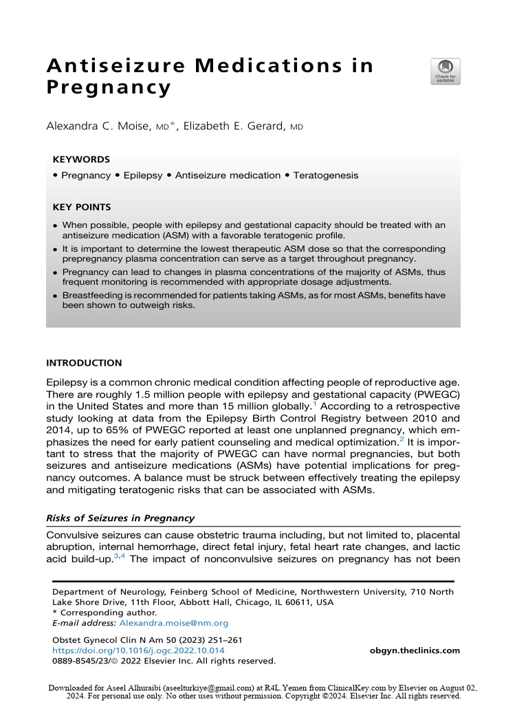 Antiseizure Medications in Pregnancy | PDF | Medical Specialties | Clinical Medicine
