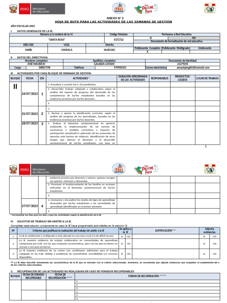 ANEXO 2 HOJA DE RUTA-Sug MHL (1) | PDF