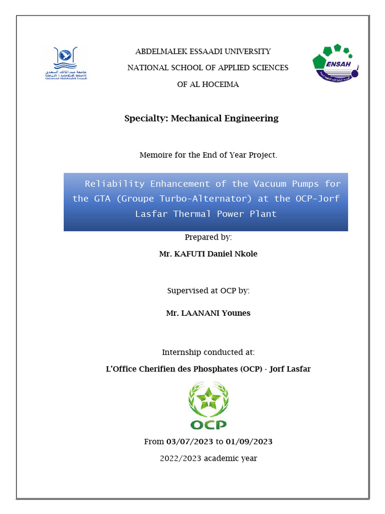 End of Year Project - PFA - KAFUTI Daniel Nkole Final Version | PDF