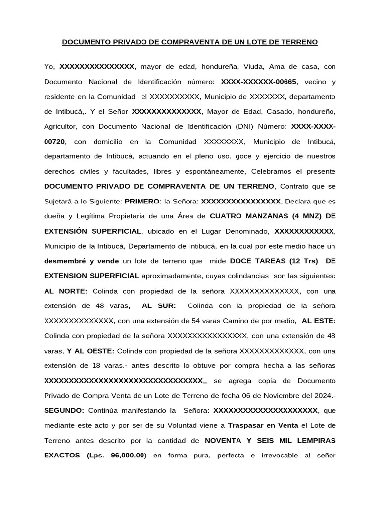 DocumentoPrivado de Compra y Venta | PDF | Propiedad | Documento de ...