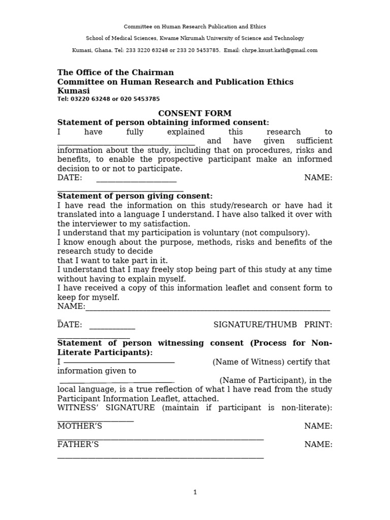 Participants Consent Form 2.0 | PDF