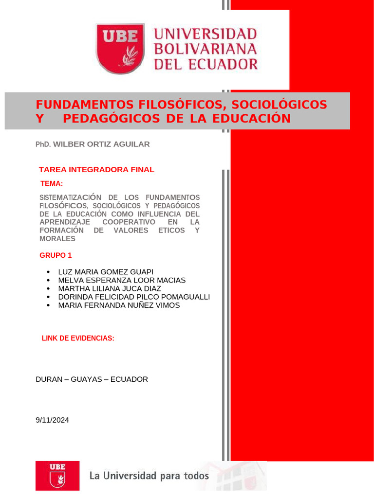 Tarea Final Integradora | PDF | Maestros | Aprendizaje