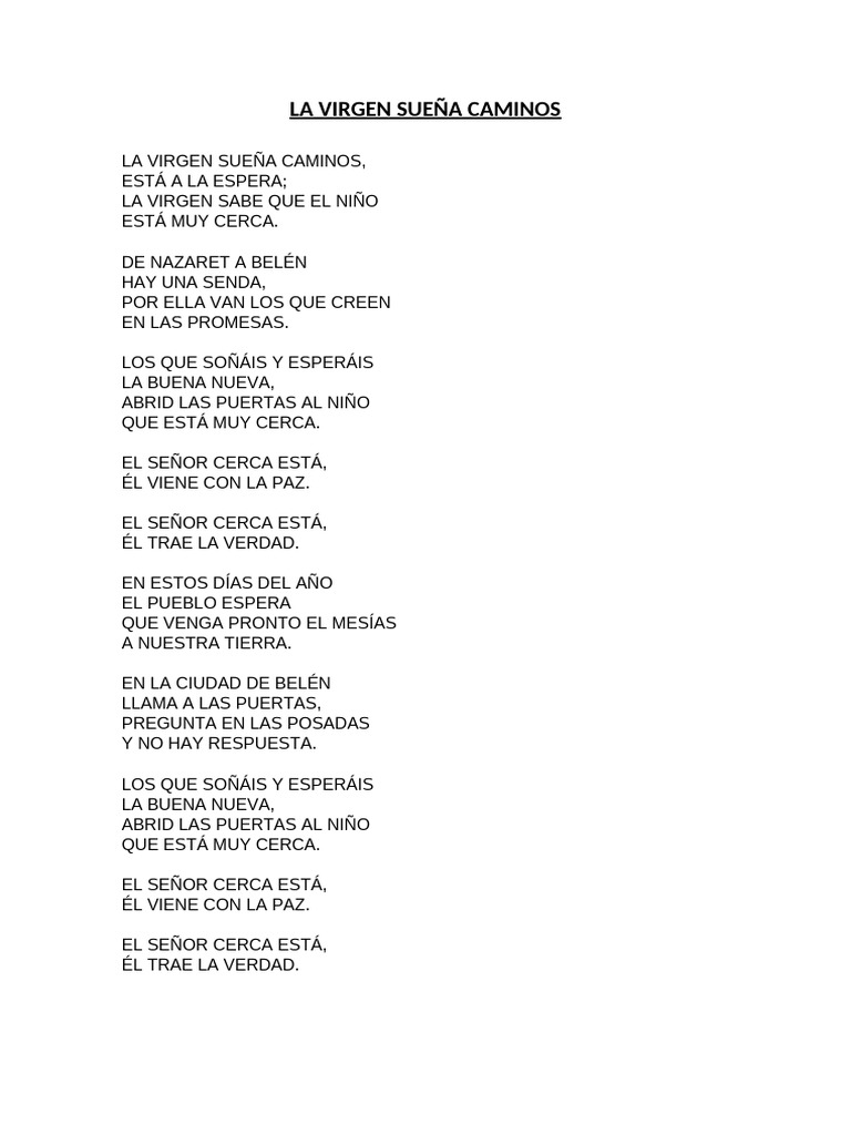 Coro 12 - 07 - La Virgen Sueña Camino | PDF