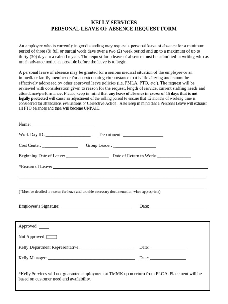 PLOA Request Form | PDF