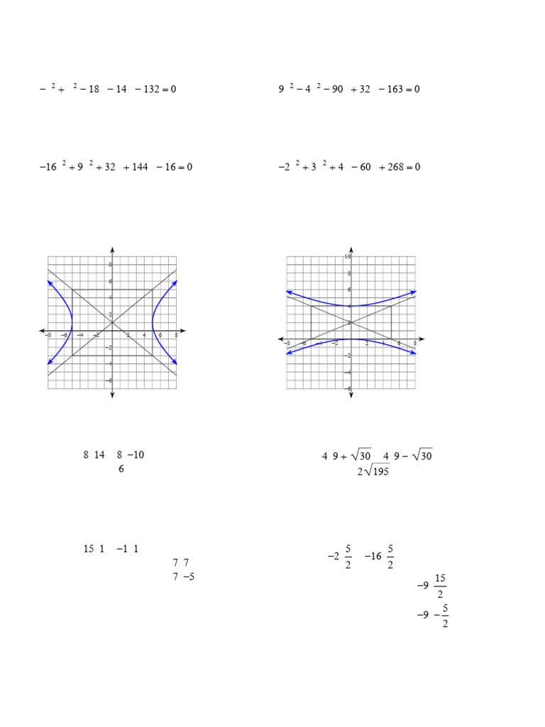 Writing Hyperbola Equations Worksheet | PDF | Analytic Geometry ...