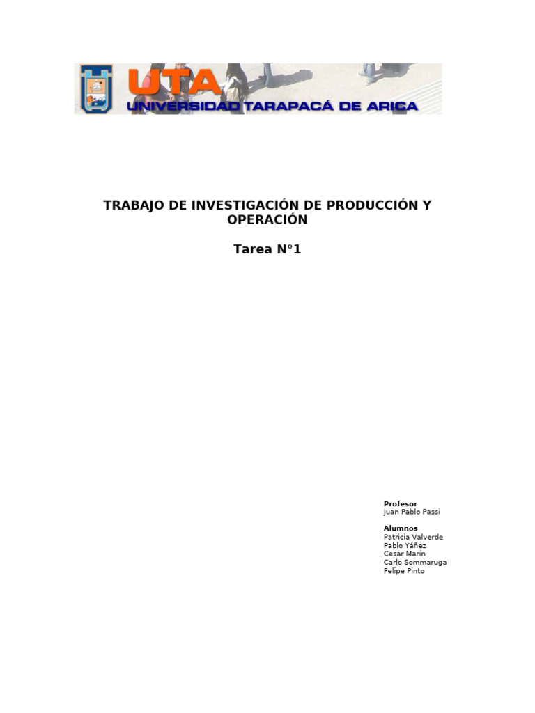 Tarea N1 Produccion Final | PDF