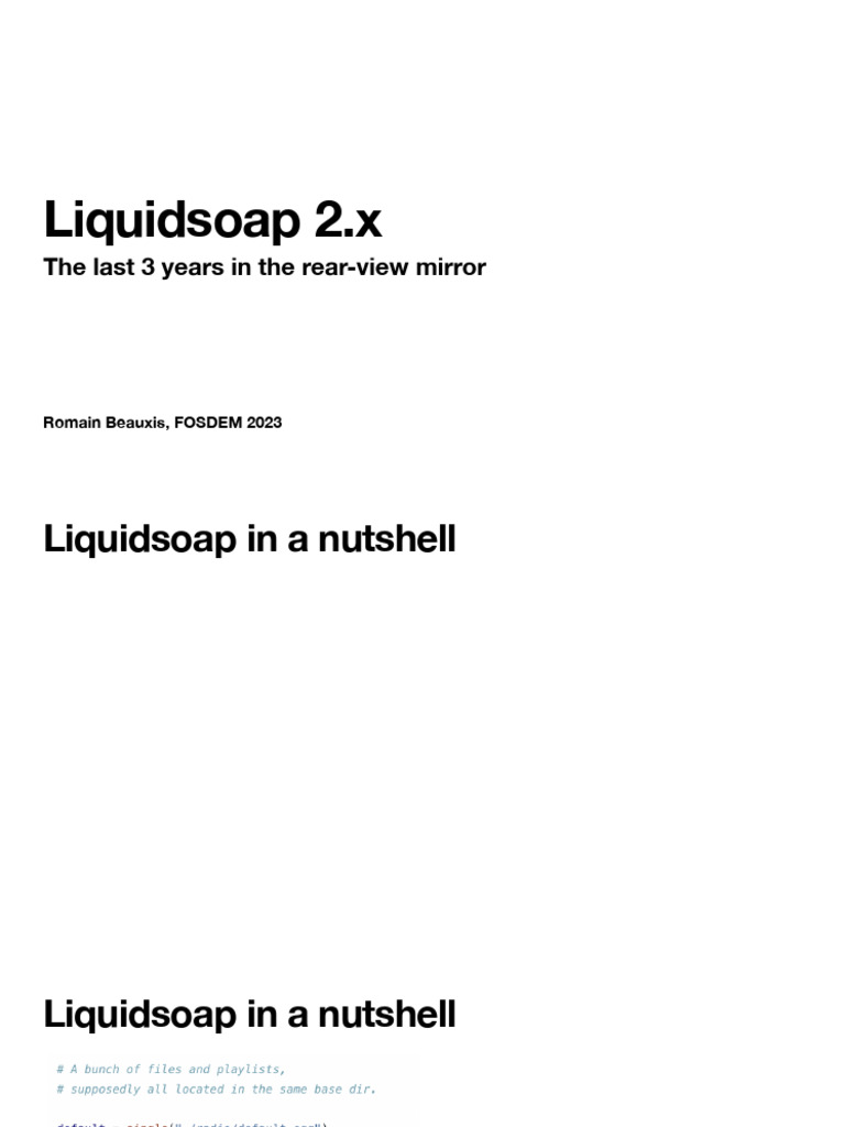 Presentation Liquidsoap FOSDEM 2023 | PDF | Computing | Software ...