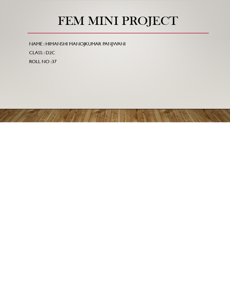 Fem mini project | PDF | Matrix (Mathematics) | Equations