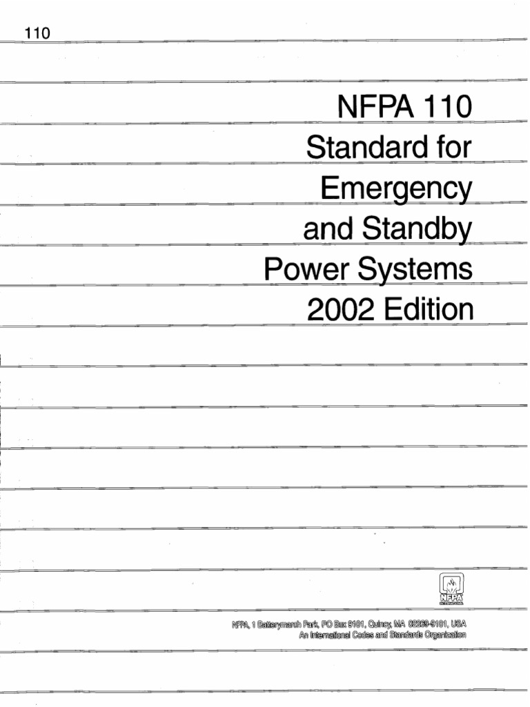 Nfpa 110 Emerg and Stanby | PDF | Occupational Safety And Health | Trade Associations