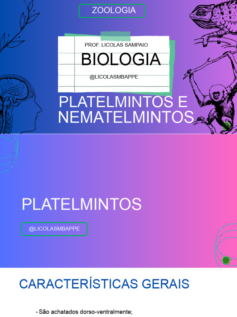 Platelmintos Nematelmintos 2023 | PDF | Nematoda | Microbiologia