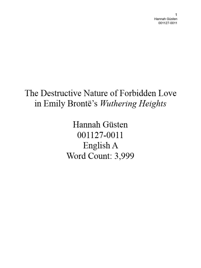 Hannah-Gusten-Final-Essay-2015-1lvhrcl | PDF | Heathcliff (Wuthering ...