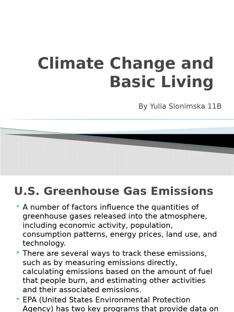 Climate Change and Basic Living: by Yulia Slonimska 11B | PDF