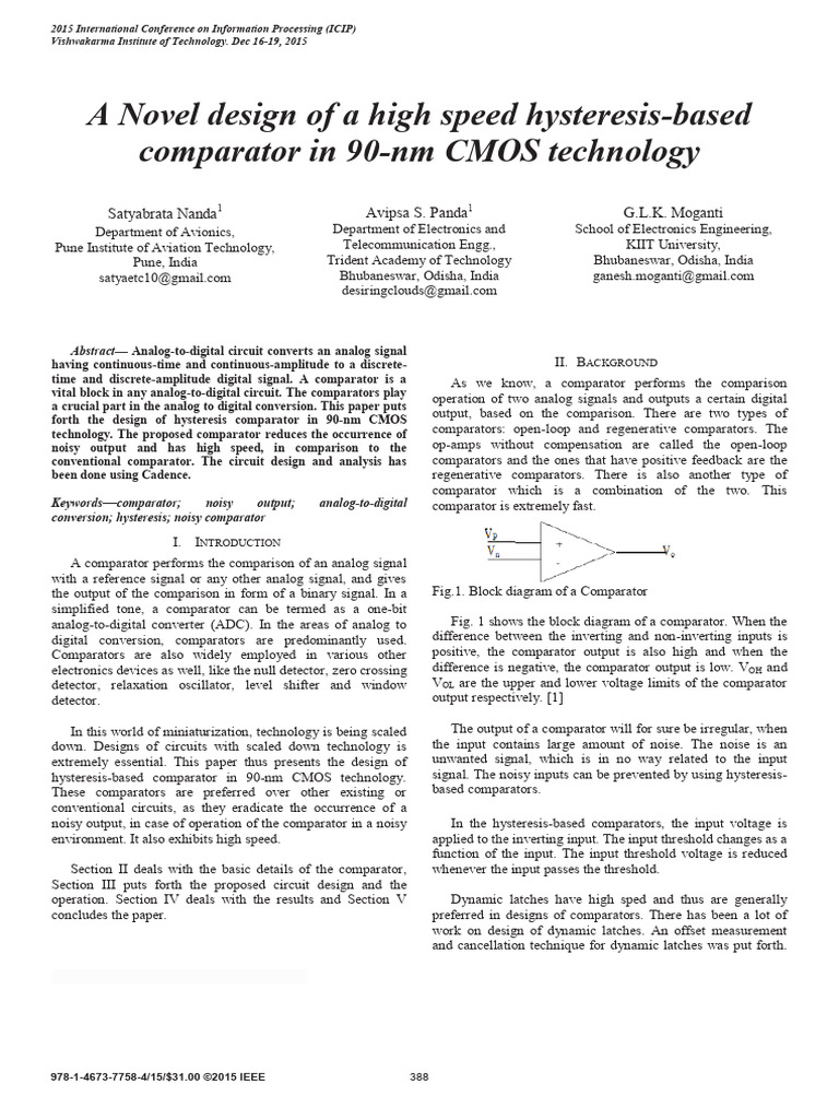 High-Speed Hysteresis Comparator | PDF | Electronic Circuits | Electricity