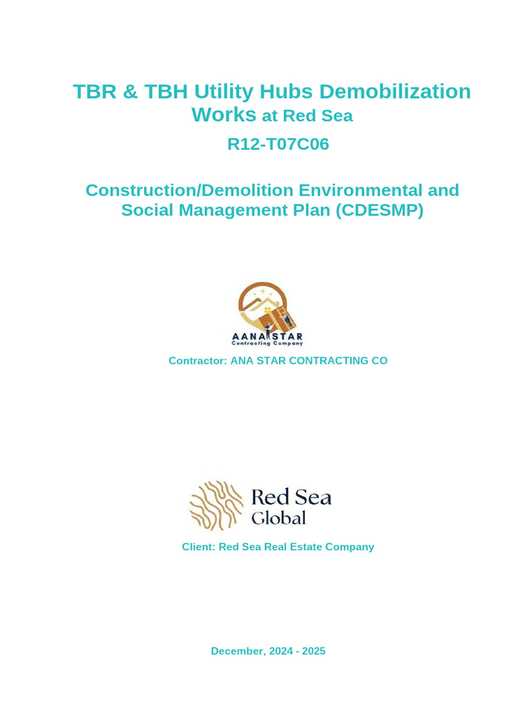 TBR & TBH CESMP | PDF | Occupational Safety And Health | Safety