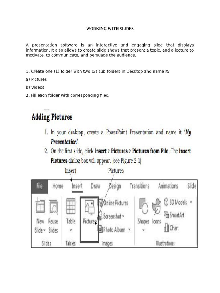 WORKING WITH SLIDES Handout | PDF