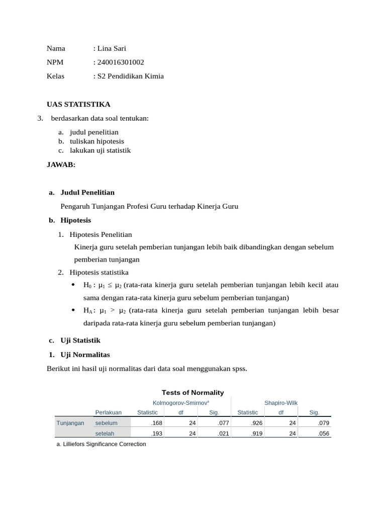 UAS STATISTIK NO.3 ny | PDF