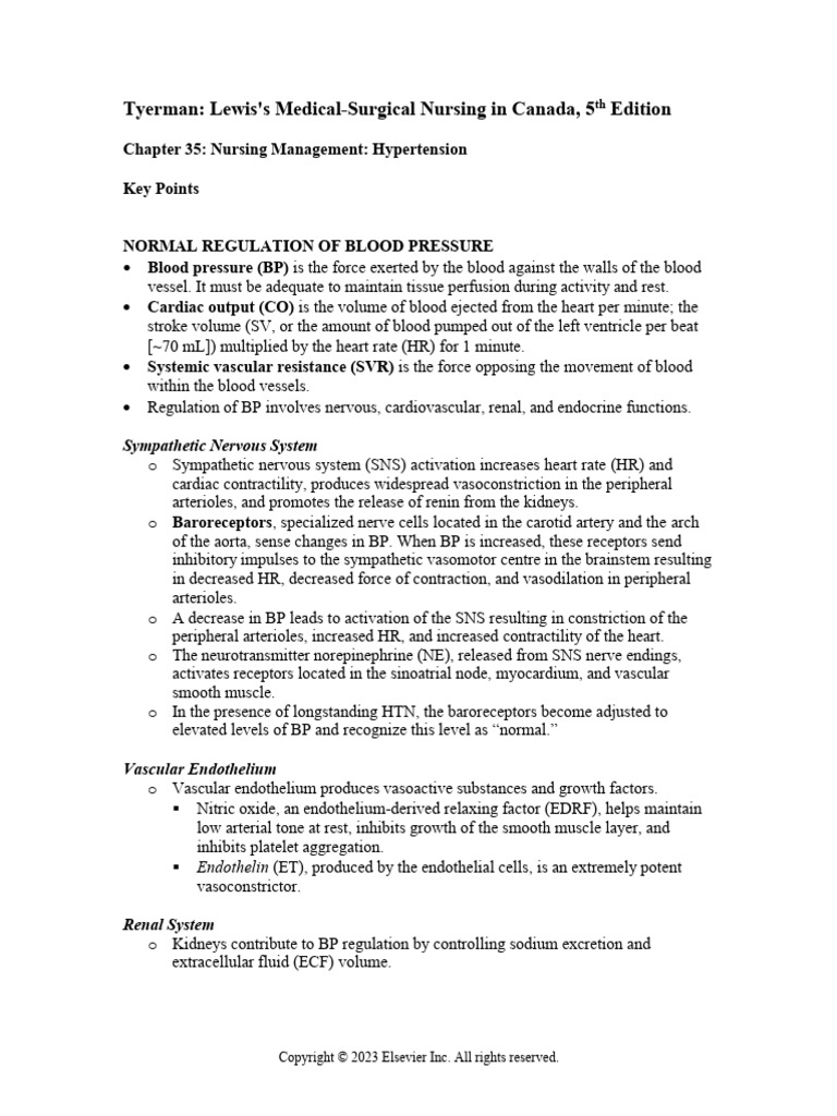Hypertension Key points | PDF | Blood Pressure | Hypertension