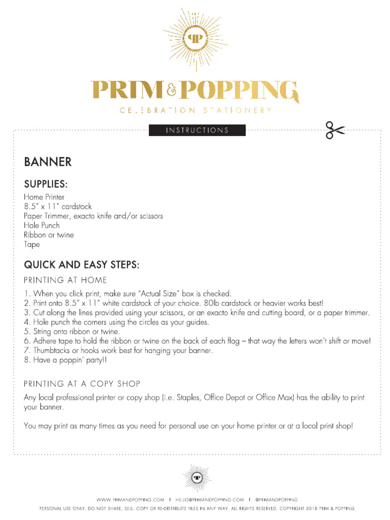 Banner Instructions | PDF