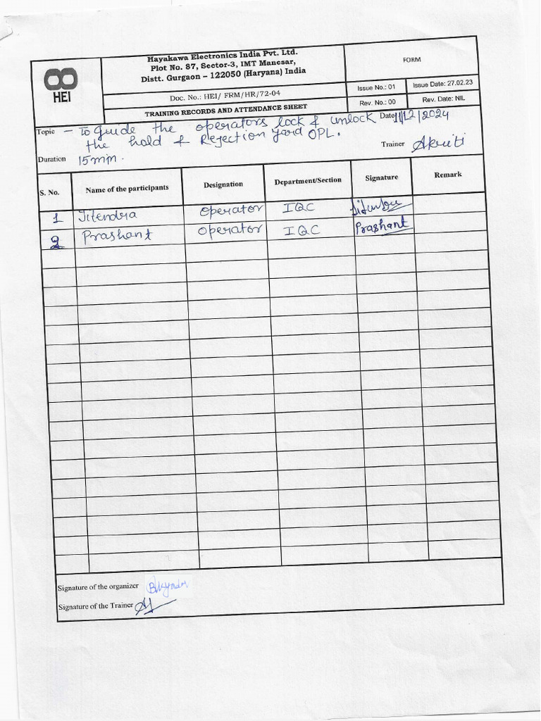 Training of OPL | PDF