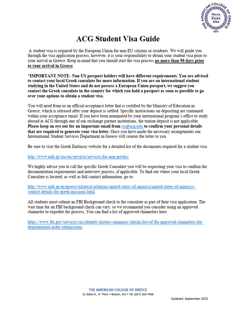 ACG Student Visa Guide | PDF | Travel Visa | Passport