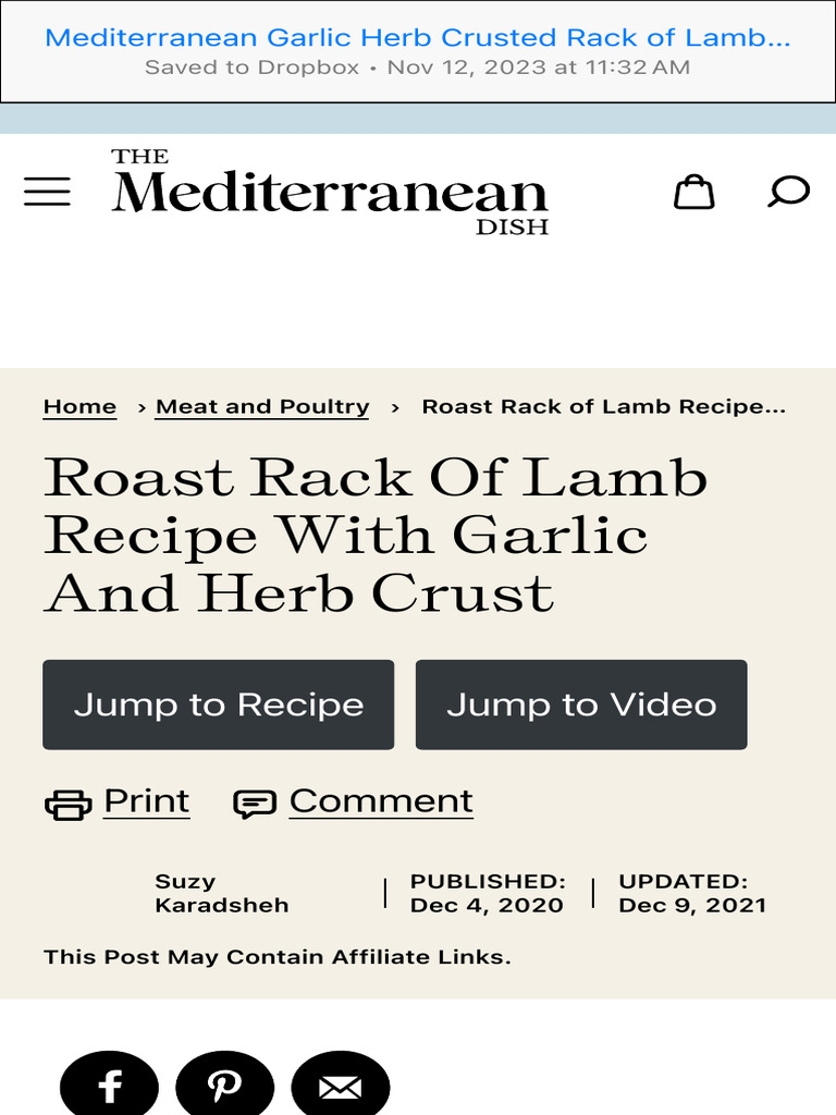 Mediterranean Garlic Herb Crusted Rack of Lamb The Mediterranean Dish ...